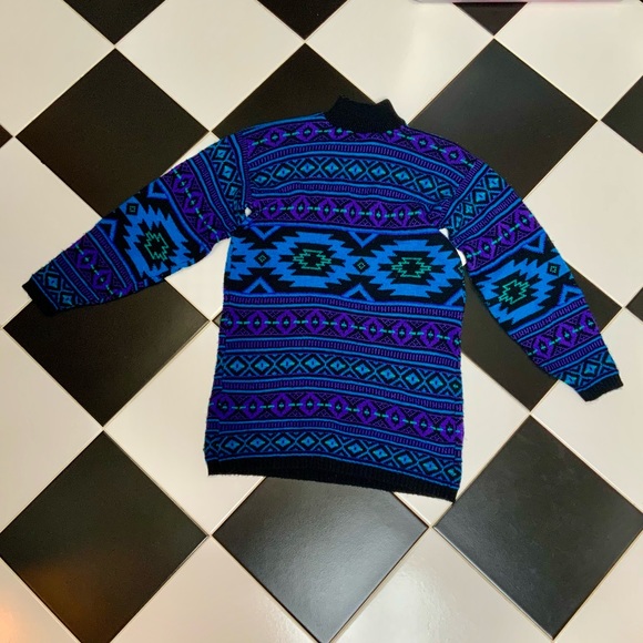 Vintage | Sweaters | Vintage 8s 90s Oversized Sweater Acrylic Fair Isle ...